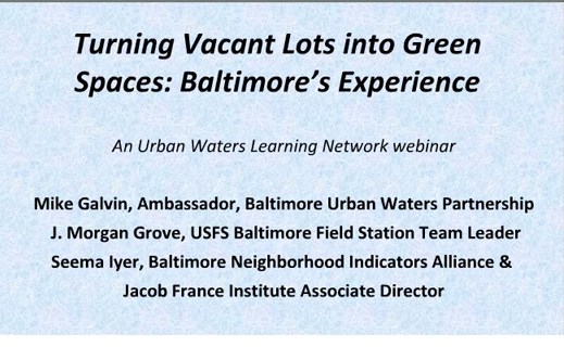 Turning Vacant Lots into Green Spaces: Baltimore’s Experience and ...